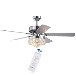 Silver Orchid Vidor Silver 52-inch 5-Blade Ceiling Fan - On Sale - Bed ...