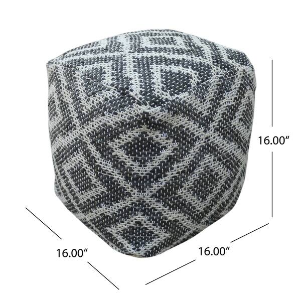 Curtis Handcrafted Boho Fabric Pouf by Christopher Knight Home - Bed ...