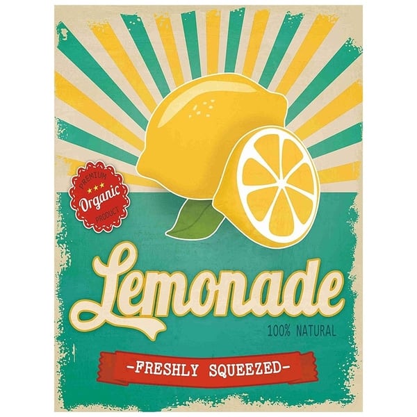 Vintage Fresh Squezzed Lemonade Metal Sign 10" x 13" - Bed Bath ...