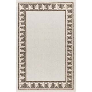 GAD Greek Key High Quality Indoor Outdoor Area Rug Brown - On Sale ...