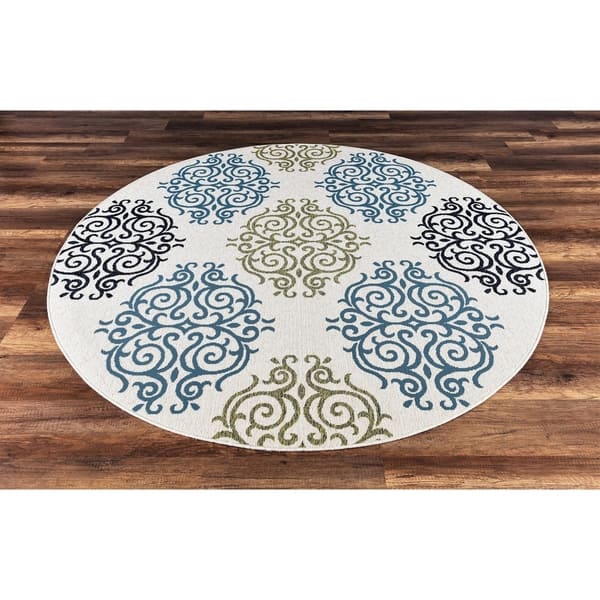 GAD Scroll Beautiful Indoor Outdoor Area Rug Multi-Color - Bed Bath ...