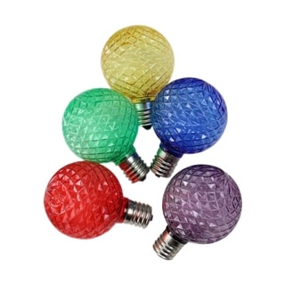 Pack of 25 Faceted LED G50 Multi-Color Christmas Replacement Bulbs - 10 ...