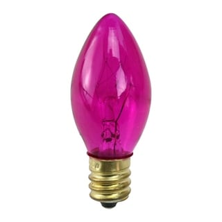 Pack of 25 Incandescent C7 Pink Christmas Replacement Bulbs - 2" - Bed ...