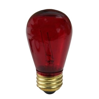 Pack of 25 Incandescent Red E26 Base Replacement S14 Light Bulbs - 11 ...