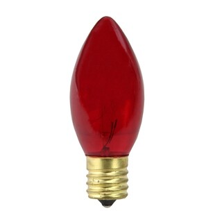 Pack of 25 Transparent Red C9 Christmas Replacement Bulbs. - 2" - Bed ...