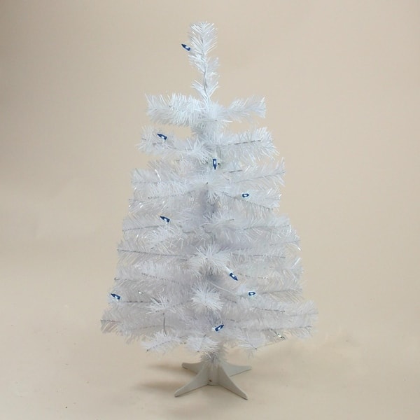2' Pre-Lit White Pine Artificial Christmas Tree - Blue Lights. - Bed ...