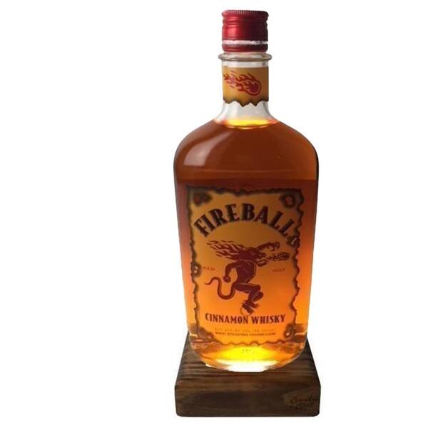 Reclaimed Bourbon & Whiskey Bottle Liquid Desk Lamp - Fireball Whiskey ...