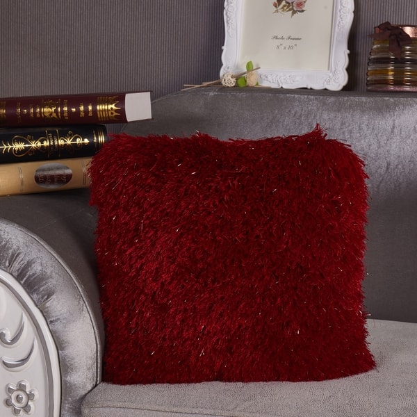 "Decorative" Shaggy Pillow with Lurex (18-in x 18-in) - Bed Bath ...