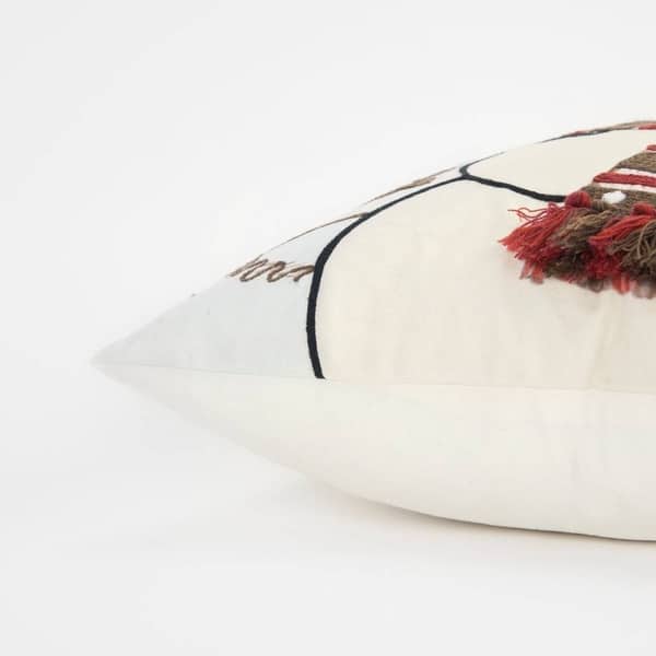 Rizzy Home Snowman Ivory/Red Decorative Poly Filled Pillow - 20"x20 ...