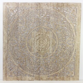 Haussmann® Teak Lotus Panel Inlay 60 x 60 in Sand Washed - Sand Washed ...