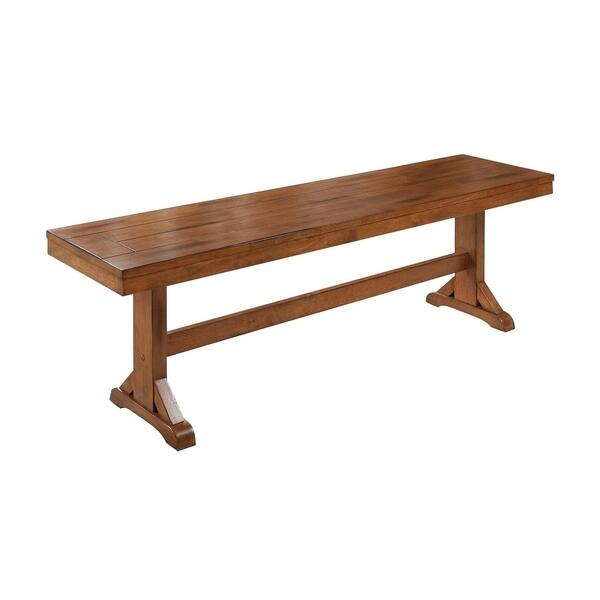 WE Furniture 60" Antique Brown Solid Wood Veneer Finish Kitchen Dining ...