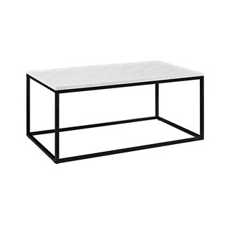 WE Furniture 42" Sleek Contemporary Mixed Material Coffee Table ...