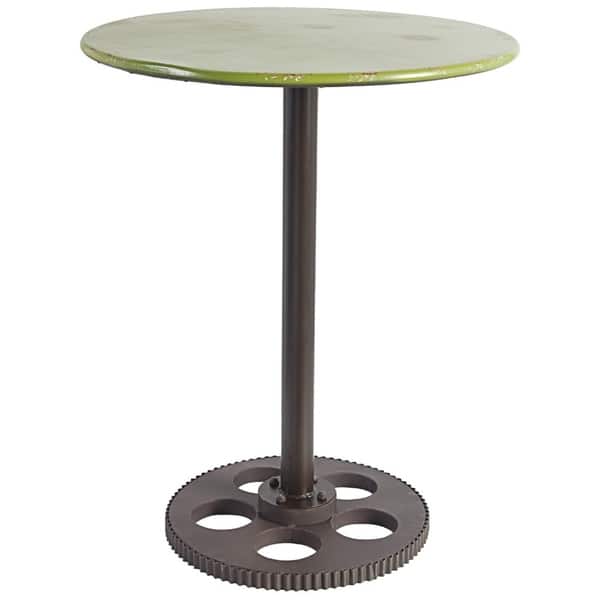 Round Metal Table With Wheel Design Bottom, Multicolor - Bed Bath ...