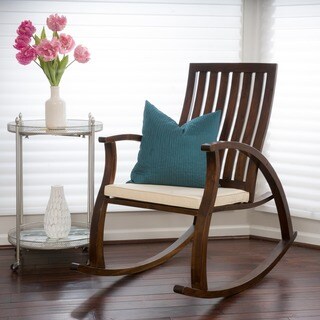 Abraham Brown Mahogany Wood Rocking Chair w/ Cushion by Christopher ...