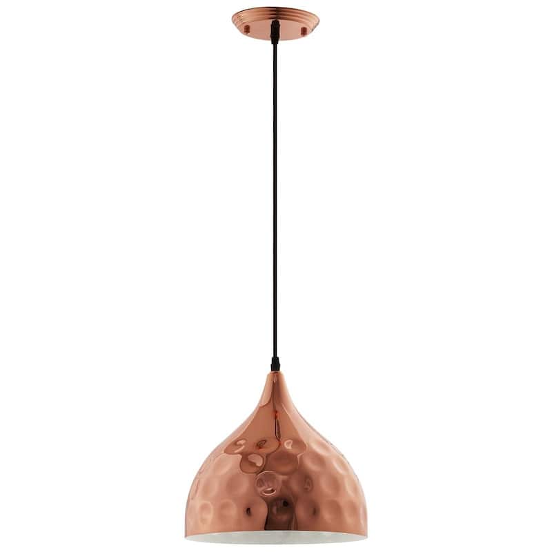 Dimple 11" Bell-Shaped Rose Gold Pendant Light - 34 - On Sale ...