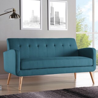 Carson Carrington Tjaereborg Mid-century Modern Caribbean Blue Linen ...