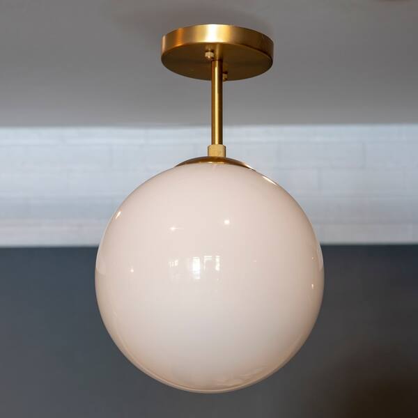 Carson Carrington Henningsvaer Glass 1-light Semi-flush Light Fixture ...