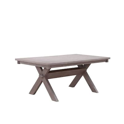 Hughton 42" x 69" Wire Brush Table with "X" Trestle Base - Overstock ...