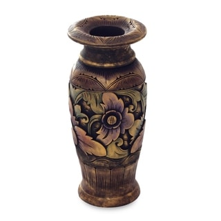 Handmade Mystic Garden Decorative Wood Vase (Indonesia) - Bed Bath ...