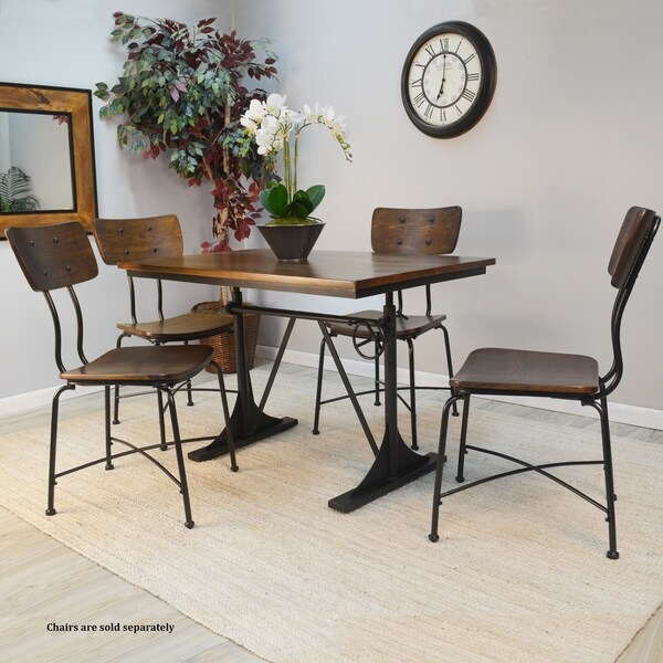 Rhett Adjustable Elm and Black Table Brown Bed Bath Beyond 23134656