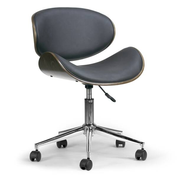 Amar Modern Dark Grey Office Chair with Bentwood Frame - Bed Bath ...