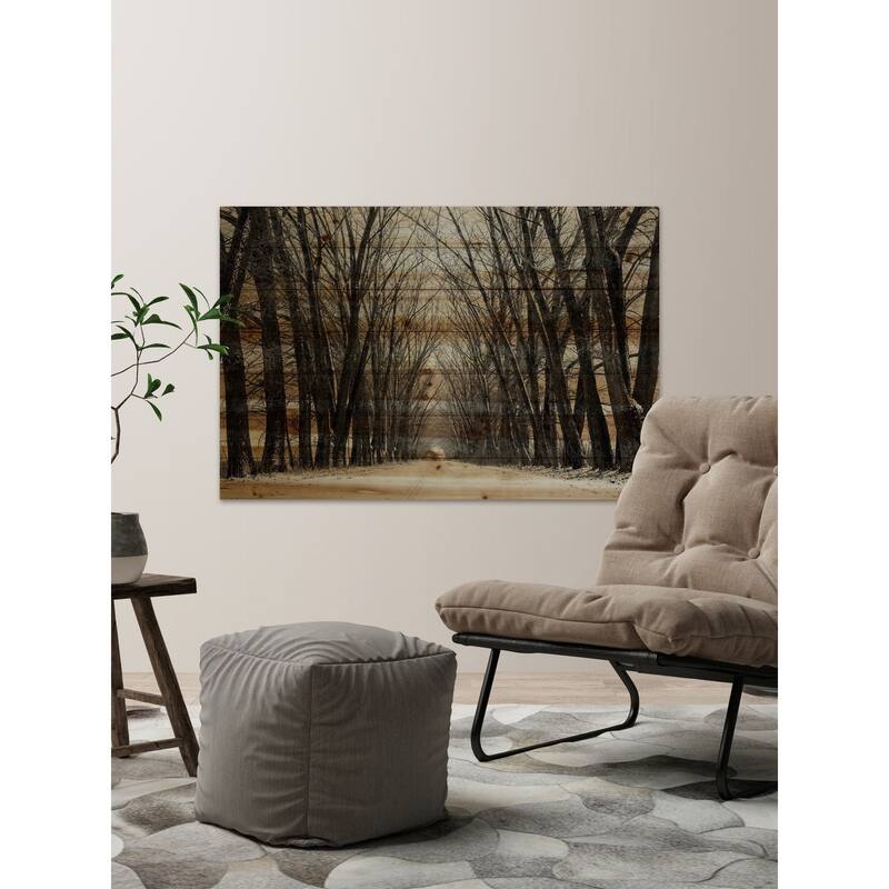 'Tree Path II' Painting Print on Natural Pine Wood - Multi-color ...