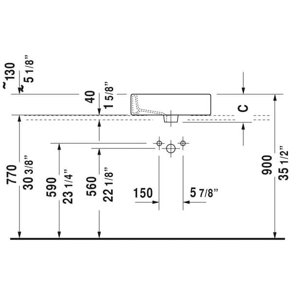 Duravit Vero Above-Counter with Overflow and 1 Faucet Hole Basin White ...