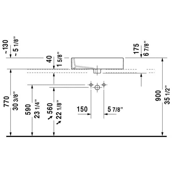 Duravit Vero Above-Counter with Overflow and 1 Faucet Hole Basin White ...