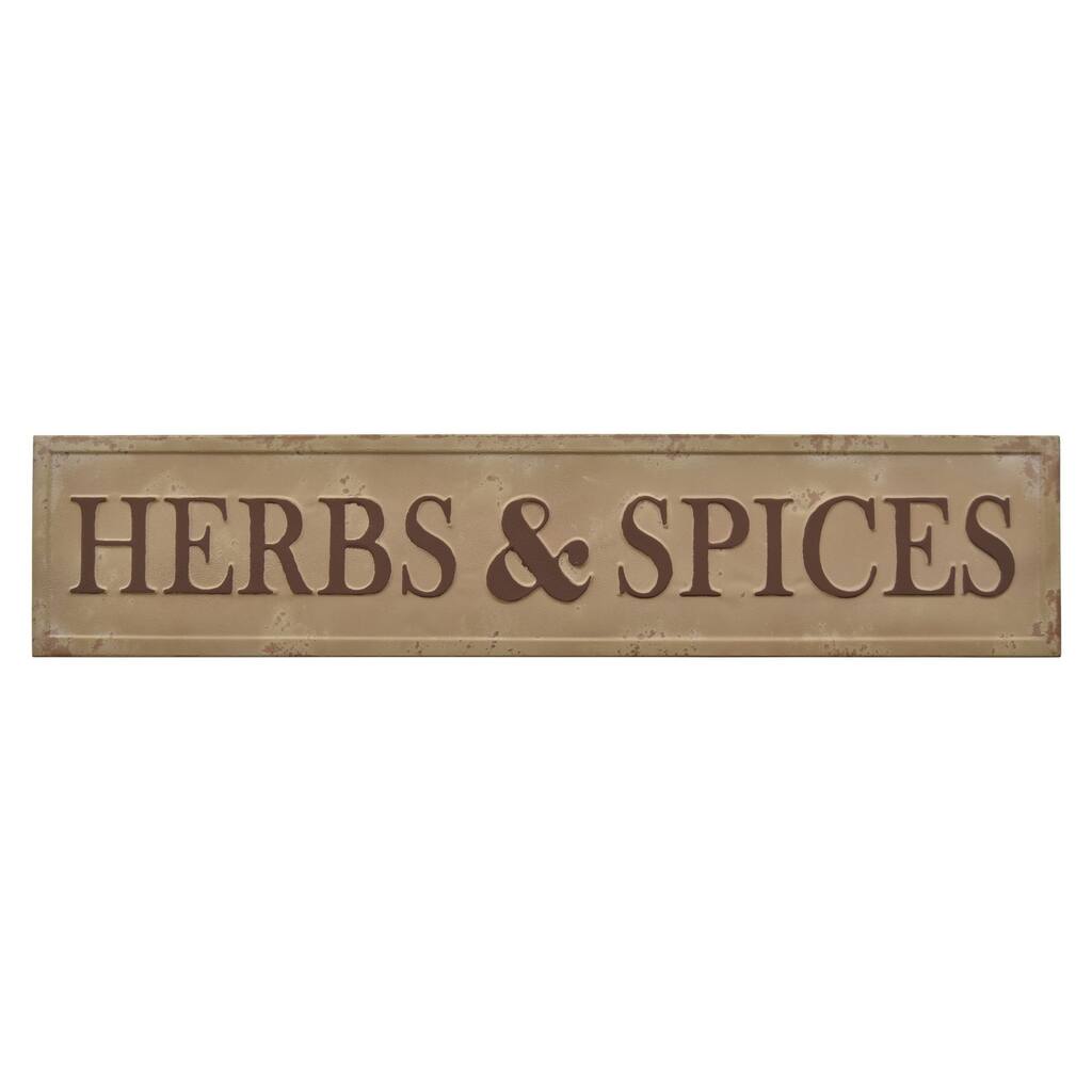 Novelty Sign-Herbs & Spices Finished in Brown - 48 X 0.5 X 10 ...