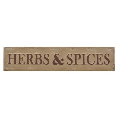 Novelty Sign-Herbs & Spices Finished in Brown - 48 X 0.5 X 10 ...