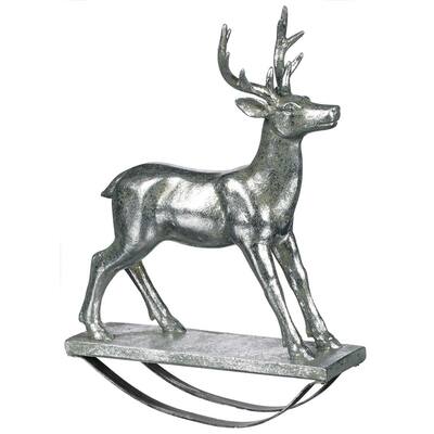 Sullivans Elegant Silver Deer Rocker Tabletop Decor - 7.5"l x 2"w x 10 ...
