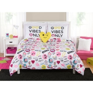 Good Vibes comforter & sham set with decorative pillow - Multi-color ...