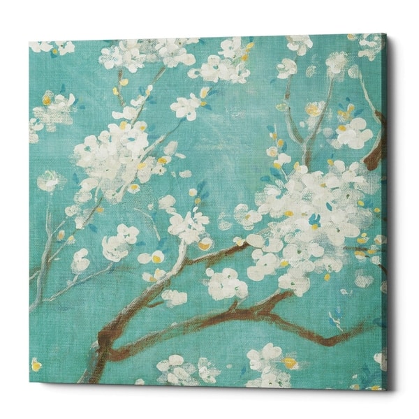 Epic Graffiti "White Cherry Blossom I on Blue" by Danhui Nai, Giclee ...
