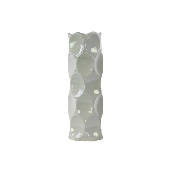 Artistic Ceramic Vase With Dimpled Sides, Large, Gray - Bed Bath ...