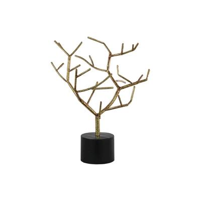 Metal Tree Branch Table Decor on Round Base, Gold - Overstock - 23371170