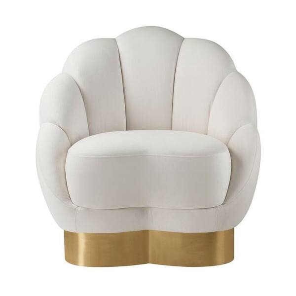 Bloom Cream Velvet Chair - Bed Bath & Beyond - 23383620