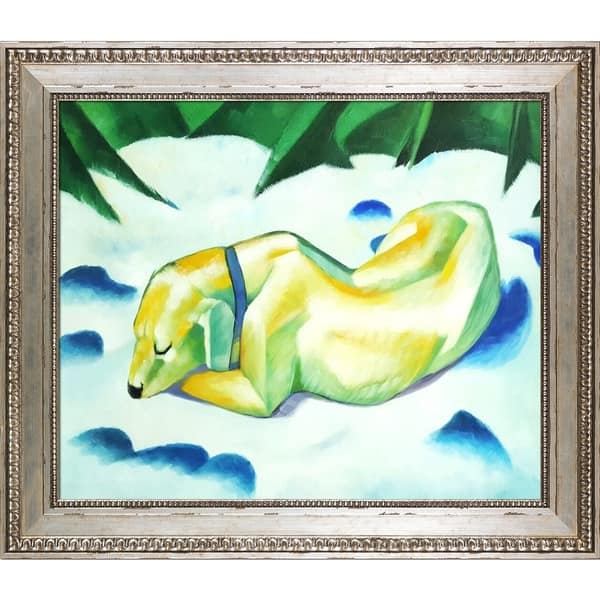 La Pastiche Franz Marc 'Dog Lying in the Snow' Hand Painted Oil ...