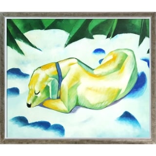 La Pastiche Franz Marc 'Dog Lying in the Snow' Hand Painted Oil ...