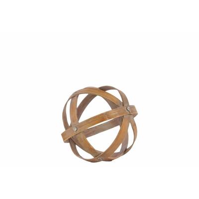 Bamboo Orb Dyson Sphere with 5 Circular Rings, Natural Brown ...
