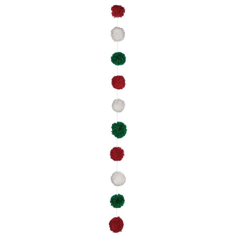 Sullivans Dear Santa… Red & Green Pom Pom Garland - red, green, white ...