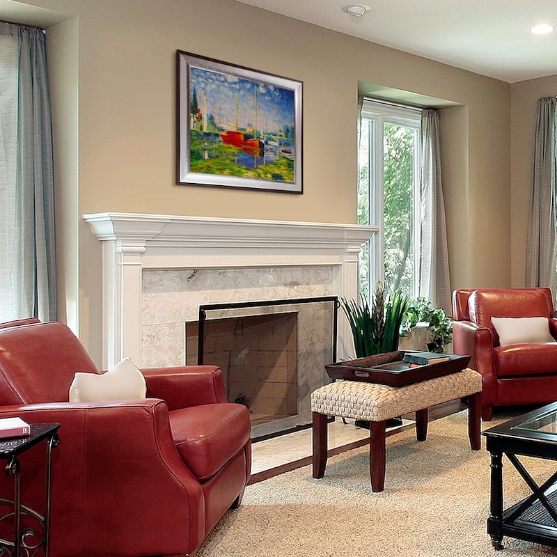 La Pastiche Claude Monet 'Red Boats at Argenteuil' Hand Painted Oil ...