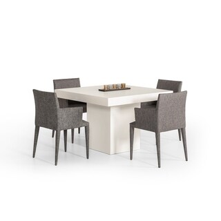 Modrest Yem Ivory Concrete Square Dining Table - Bed Bath & Beyond ...