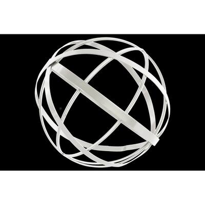 Metal Orb Dyson Sphere Sculpture, Large, White - Overstock - 23445451