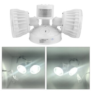 30W LED Security Flood Light Sensor Dual Head Lamp For Entryways Porch ...