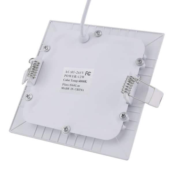 Square 10pcs 12W LED Recessed Ceiling Panel Down Light Bulb Lamp 85 ...