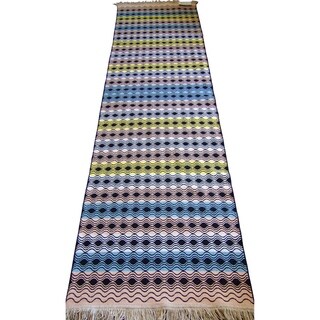 Double Sided Runner Rugs Blue Black Yellow - 2'8 x 10' - Bed Bath & Beyond - 23449209