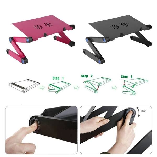 Adjustable Laptop Notebook Table Stand Tray Desk With Double Vents ...