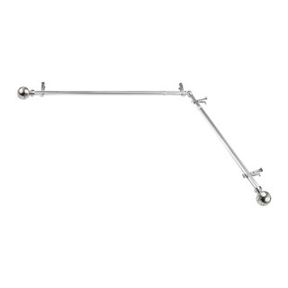 Rod Desyne Arman Finial 13/16" Corner Window Curtain Rod 120-170" Each ...