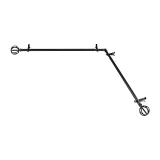 Rod Desyne Cage Finial 13/16" Corner Window Curtain Rod 66-120" Each ...