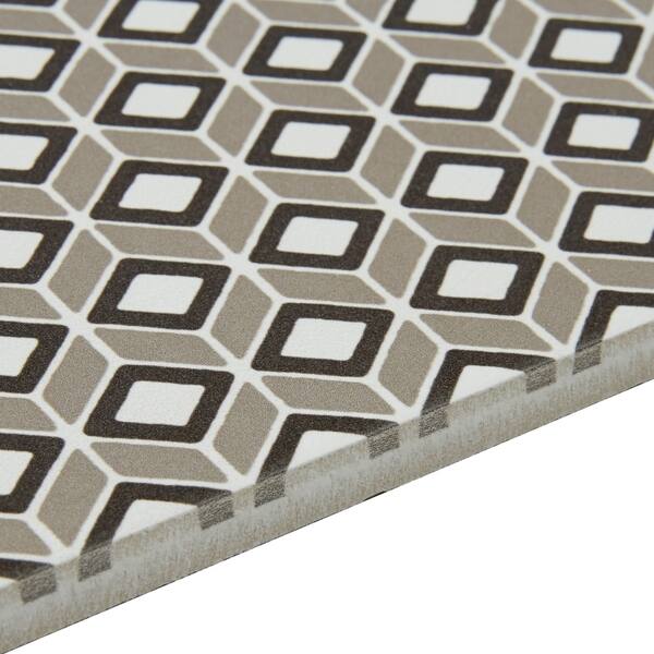 Hand-Made Encaustic Look 8X8 Bullseye White & Brown Decorative Blend ...
